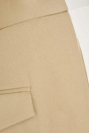 Partow Bailey Twotone Pleated Cottonblend Twill Wideleg Pants
