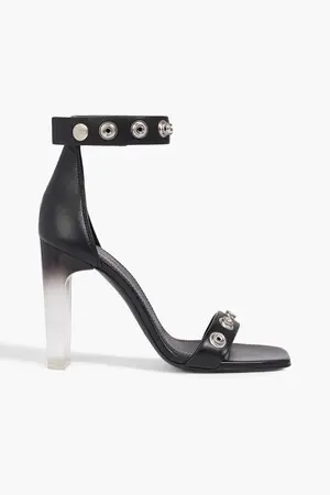 Rick Owens Snaps Eyeletembellished Leather Sandals - Black