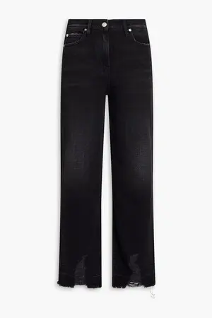 IRO PARIS Distressed Highrise Straightleg Jeans - Black