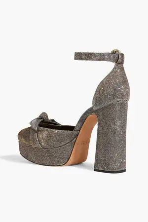 ALEXANDRE BIRMAN Clarita Bowdetailed Lamé Platform Pumps