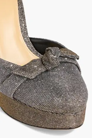 ALEXANDRE BIRMAN Clarita Bowdetailed Lamé Platform Pumps