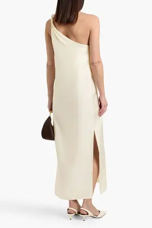 Loulou De Saison Oneshoulder Twisted Silktwill Midi Dress