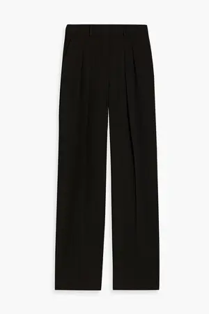 Sportmax Pleated Grain De Poudre Wideleg Pants - Black
