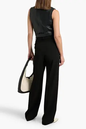Sportmax Pleated Grain De Poudre Wideleg Pants