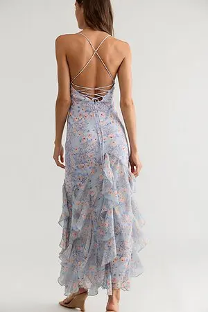 For Love & Lemons Elea Maxi Dress - Blue