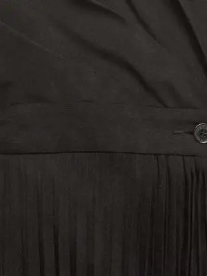 Sandro Plissé Wrap-style Midi Dress
