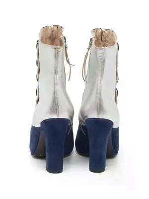 Miu Miu Peep-toe Ankle Boots With Button Detail