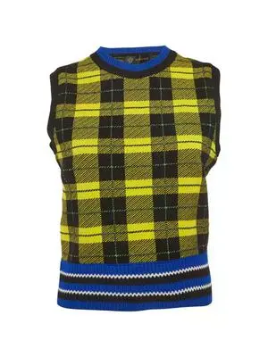 Versace Plaid Knit Wool Vest