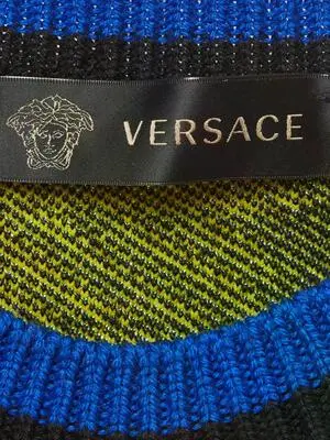 Versace Plaid Knit Wool Vest