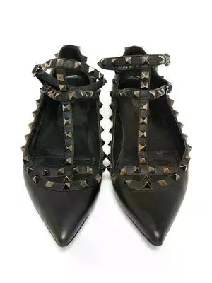 Valentino Garavani Rockstud Ankle Strap Ballet Flats