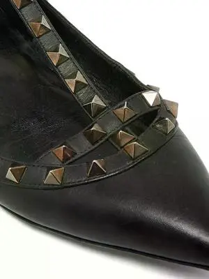 Valentino Garavani Rockstud Ankle Strap Ballet Flats
