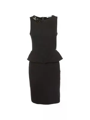 Blumarine Embellished Peplum Midi Dress