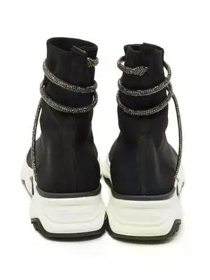 Rene Caovilla Cleo Embellished High-top Sneakers - Black