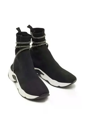 Rene Caovilla Cleo Embellished High-top Sneakers - Black