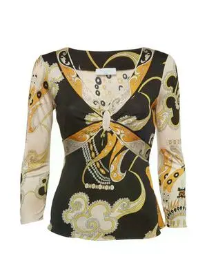 Emilio Pucci Printed V-neck Blouse