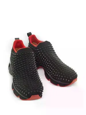 CHRISTIAN LOUBOUTIN Studded Sock Sneakers - Black