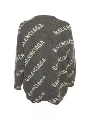 Balenciaga Logo-motif Oversized Wool Sweater