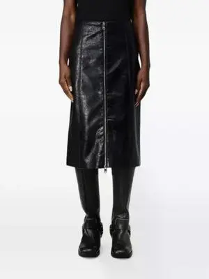 MSGM Crinkled Effect Zip-fastening Midi Skirt