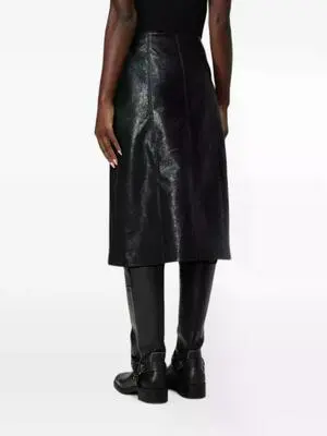 MSGM Crinkled Effect Zip-fastening Midi Skirt