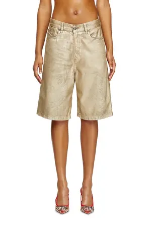 DIESEL® Shorts In Distressed Metallic Denim