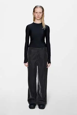 Rains Wide Leg Trousers In Waterproof Pu Fabric - Bite
