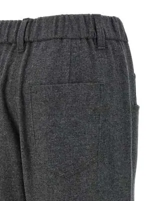 Brunello Cucinelli Wool And Cashmere Trousers - Gray