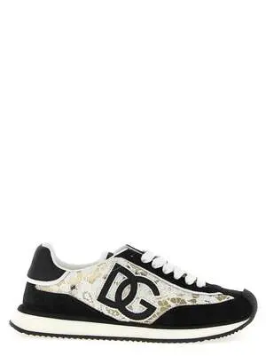 Dolce & Gabbana Dg Cushion' Suede And Lace Sneakers - Multicolor