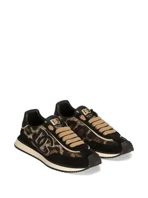 Dolce & Gabbana Dg Cushion' Suede And Lace Sneakers - Multicolor