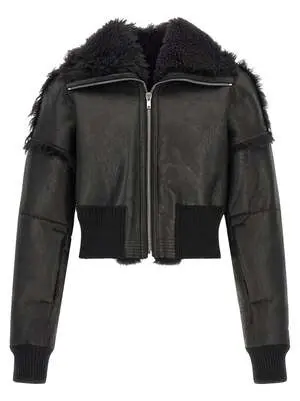 Rick Owens Flight Jkt Cropped' Bomber Jacket - Black
