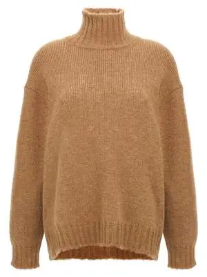 JIL SANDER Alpaca Blend High Neck Sweater - Cream