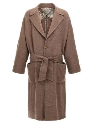 Etro Single-breasted Wool Coat - Cream