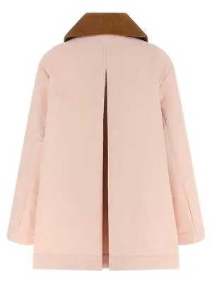 GANNI Technical Fabric Twill Jacket With Corduroy Collar - Pink