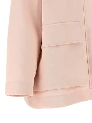 GANNI Technical Fabric Twill Jacket With Corduroy Collar - Pink