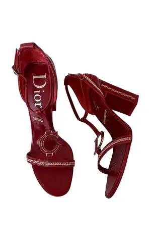 DEAR CLEMENTINE VINTAGE Dior Block Heel Sandals - Red