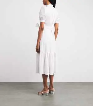 ME+EM Seersucker Midi Shirt Dress