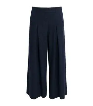 ME+EM Very Wide Pleated Trousers - Navy