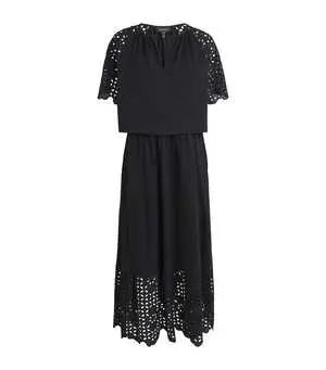 ME+EM Broderie Anglaise 2-in-1 Maxi Dress - Black