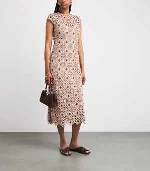 ME+EM Graphic Lace Midi Dress