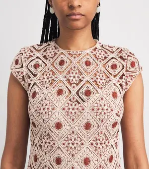 ME+EM Graphic Lace Midi Dress