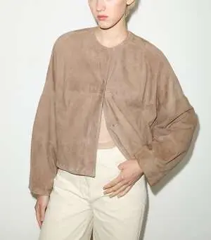 Max & Co. Suede Loose-fit Cropped Jacket