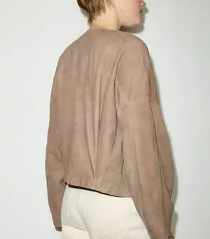 Max & Co. Suede Loose-fit Cropped Jacket