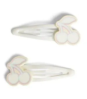 Bonpoint Cherry Hair Clips - White