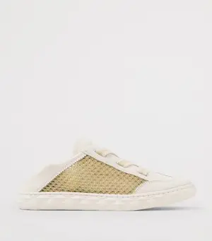 JIMMY CHOO Diamond Light Flex F Leather-mesh Sneakers - Gold