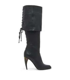 Alexander McQueen Leather Horn Knee-high Boots