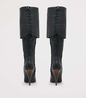 Alexander McQueen Leather Horn Knee-high Boots