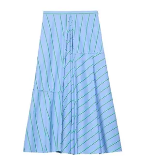 Max & Co. Striped Asymmetric Midi Skirt
