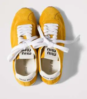Miu Miu Suede Lace-up Sneakers