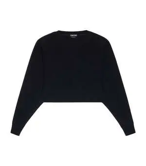 TOM FORD Cropped Wool-cashmere Blend Sweater