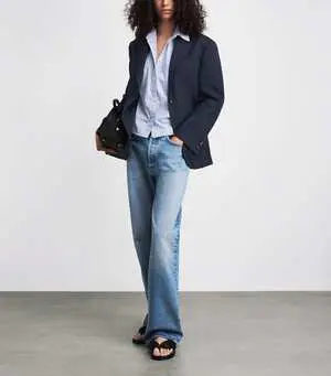 ME+EM Single Breasted Linen-blend Blazer