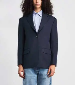 ME+EM Single Breasted Linen-blend Blazer